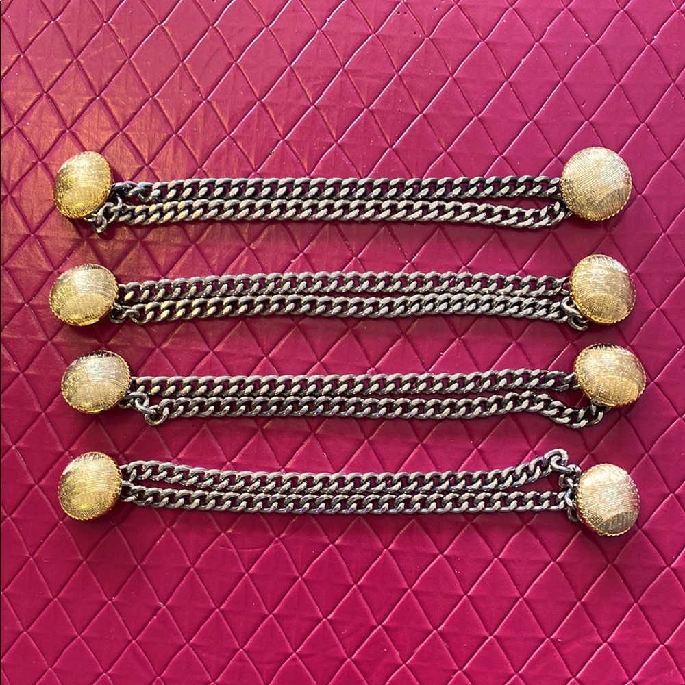 Antique Cloak Fasteners With Chain - Gem